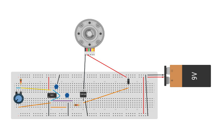 Circuit design Control DC Motor Speed using IC555 - Tinkercad