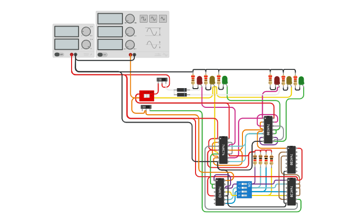 Circuit design Semafor - Tinkercad
