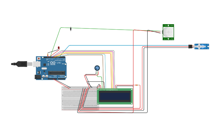 Circuit design Automatic Door Opening-Closing System - Tinkercad