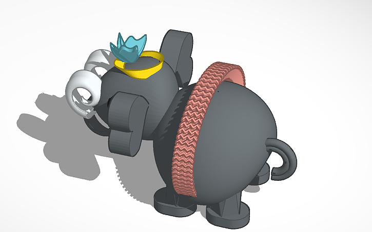 3D design fabulus elephant - Tinkercad