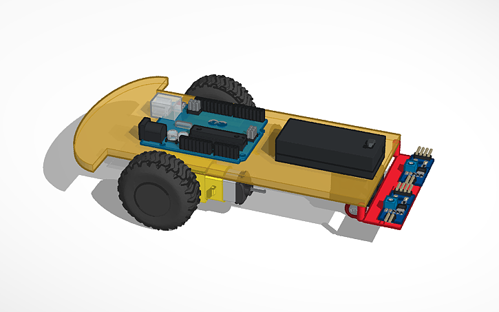 3D design Diseño del chasis de un robot móvil - Tinkercad