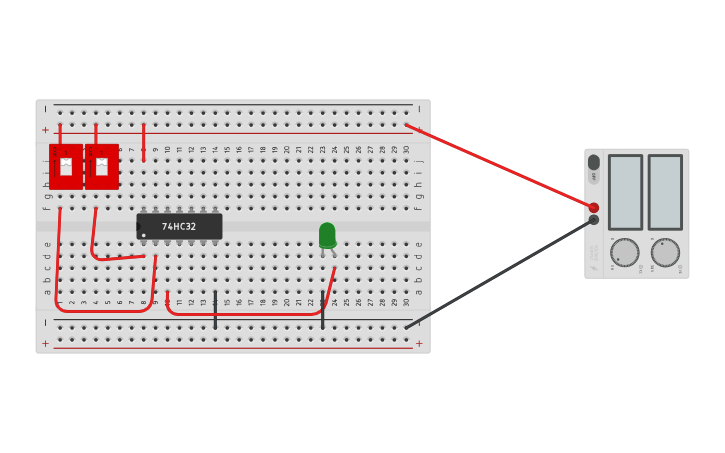 Circuit design Porta OR - Tinkercad