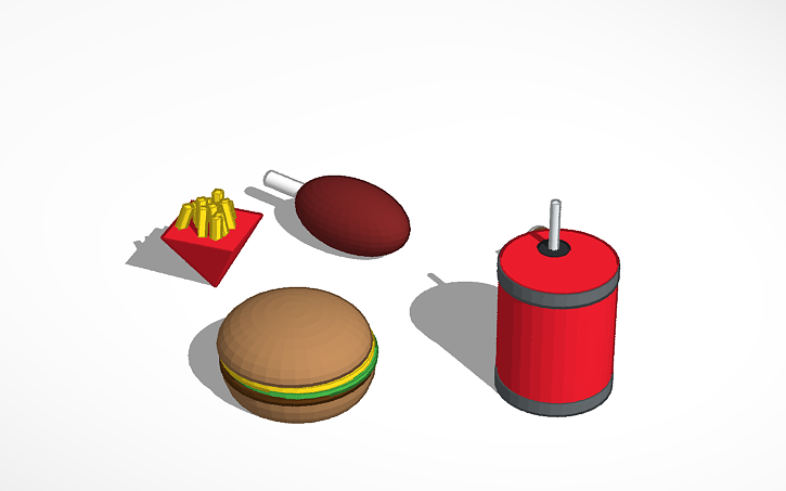 3D design MCdonald's menu - Tinkercad