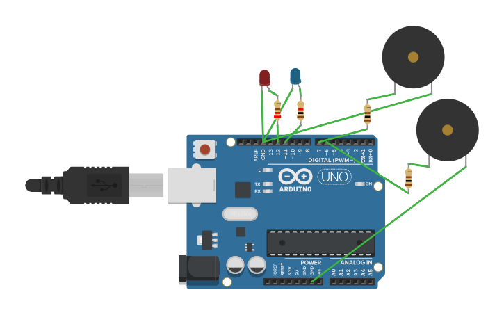 Circuit Design Police Siren Tinkercad