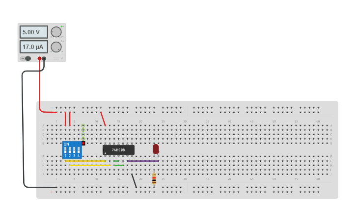 Circuit design And implementado con Nand - Tinkercad