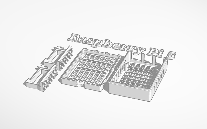 3D design OpenTUX Raspberry Pi 5 DIN Case - Tinkercad