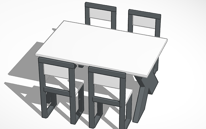 3D design Stół i krzesła - Tinkercad