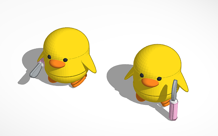 3D design Pintinho Faca (chicken with knife) - Tinkercad