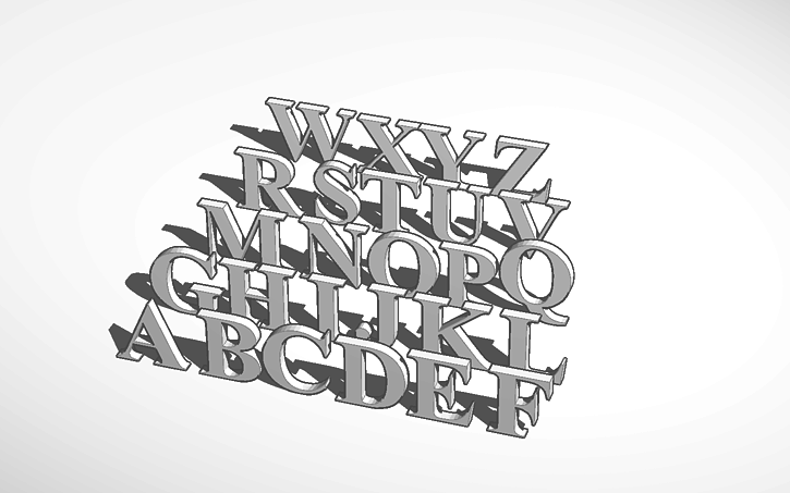 3D design Copy of #Primitive Font Times New Roman | Tinkercad