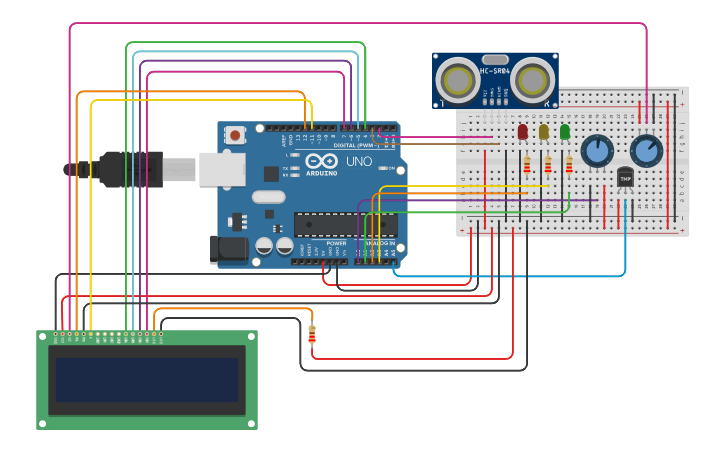 Circuit design Mid-term Test - all hardware verification - Tinkercad