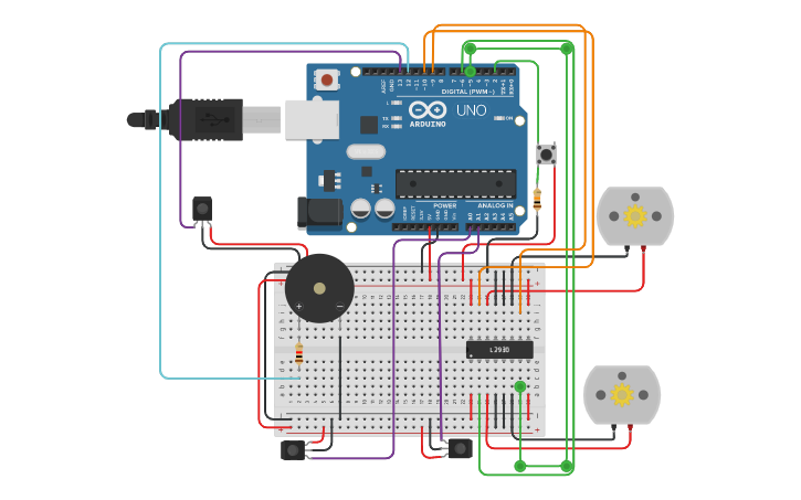 Circuit design Minisumo robot - Tinkercad