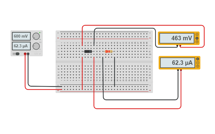 Circuit design PRAKTIKUM 1-KARAKTERISTIK (BIAS MAJU) | Tinkercad Circuit design PRAKTIKUM 1-KARAKTERISTIK (BIAS MAJU) | Tinkercad