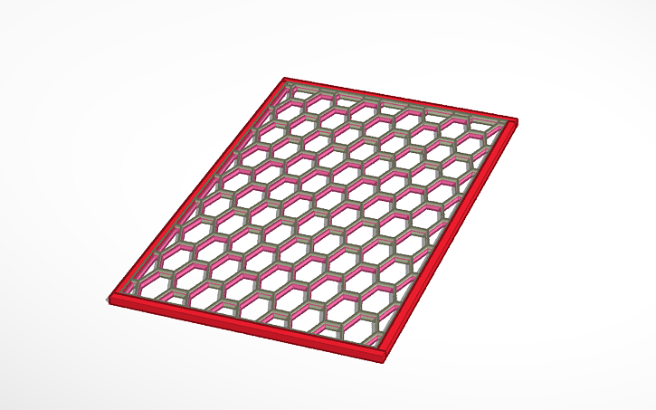 3D design Hex Grid - Hardware Holder - Tinkercad