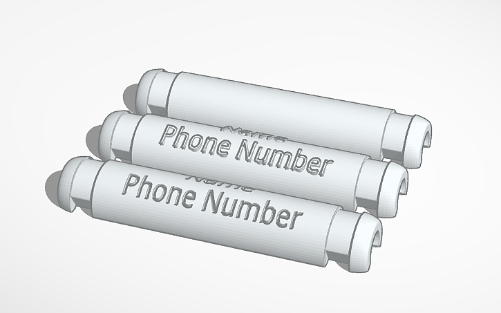 3D design Electronics Cable Name Tag - Tinkercad