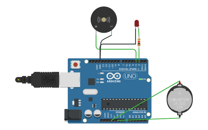 Circuit design alarm medicine reminder - Tinkercad