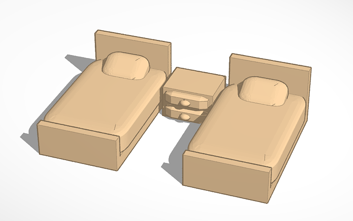 3D design Bed Setup - Tinkercad