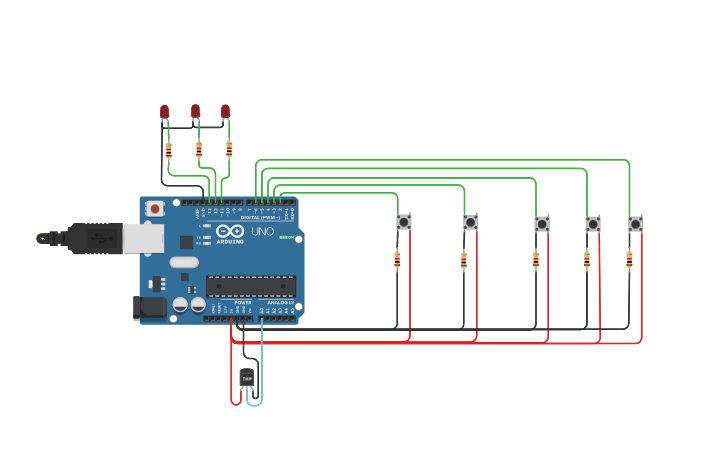 Circuit design Building Alarm System - Tinkercad