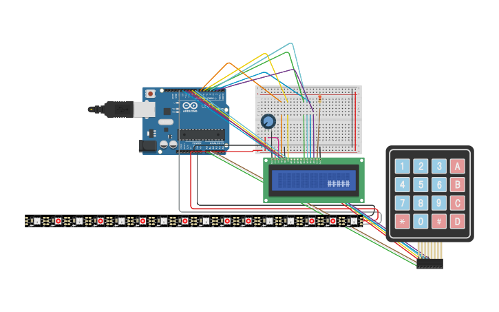 Circuit Design Copy Of Keypad Lcd And Leds Tinkercad