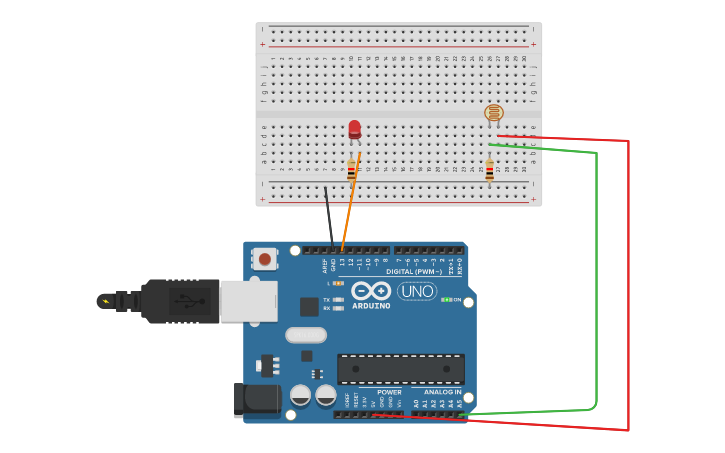 Circuit Design Arduino 5 6 Sensor Ldr Tinkercad 5024