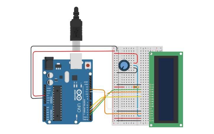 Circuit design LCD monitor - Tinkercad
