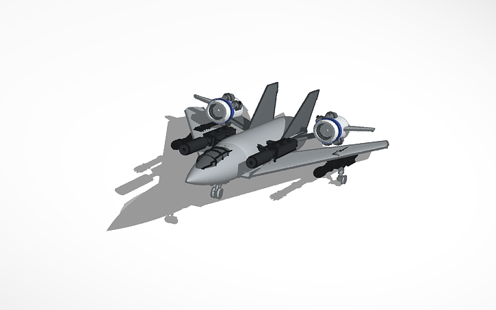 3D design jet engine powered plane | Tinkercad