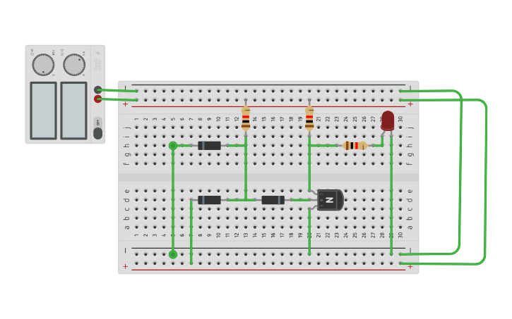 Circuit design DTL NAND GATE - Tinkercad