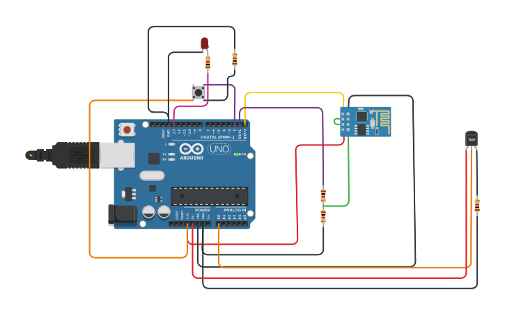 Circuit design IOT Mini Project - Tinkercad