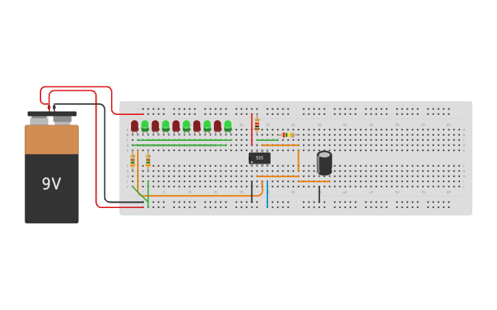 Circuit design Alternate Blinking Leds - Tinkercad