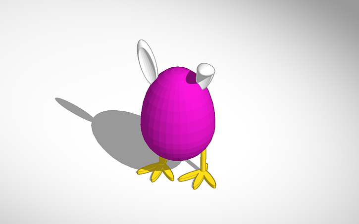 3D design Easter chicken egg bunny thing - Tinkercad