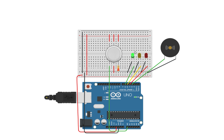 Circuit design GAS Sensor 62711809 | Tinkercad