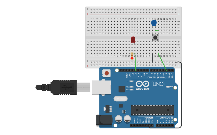 Circuit design IMPLEMENTACIÓN DE INTERRUPCIÓN EN ARDUINO - Tinkercad