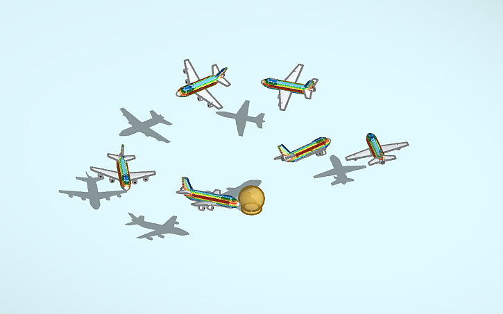 3D design Airplane Mobile SIM LAB - Tinkercad