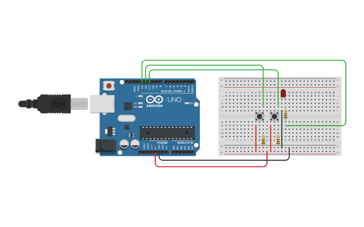 Circuit design Toggle Led | Tinkercad