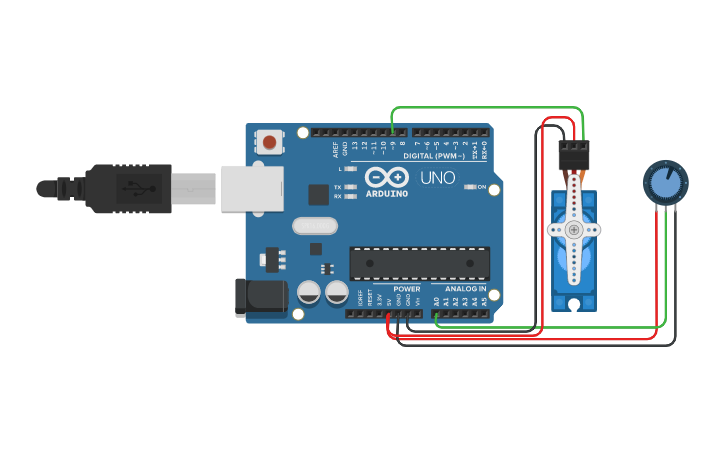 Circuit Design Motor Servo Tinkercad