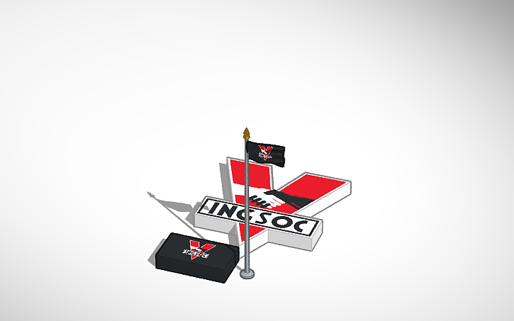 3D design Flag of the INGSOC (Wavy, flat, & Logo) | Tinkercad