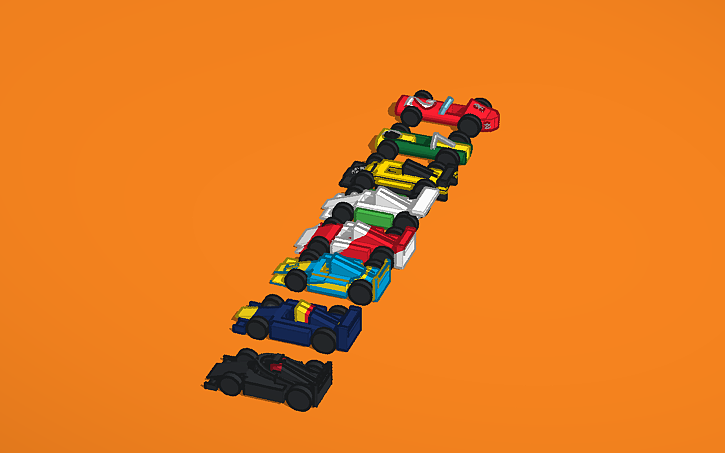 3D design Generations of F1 Cars in Sim Lab - Tinkercad
