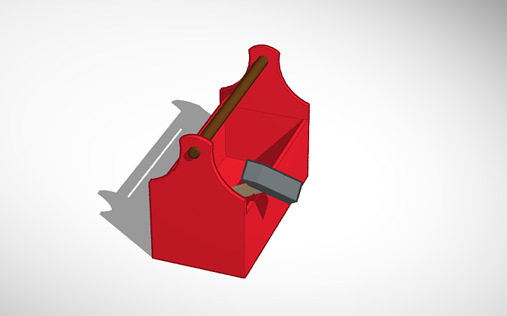 3D design Toolbox with a hammer in it - Tinkercad