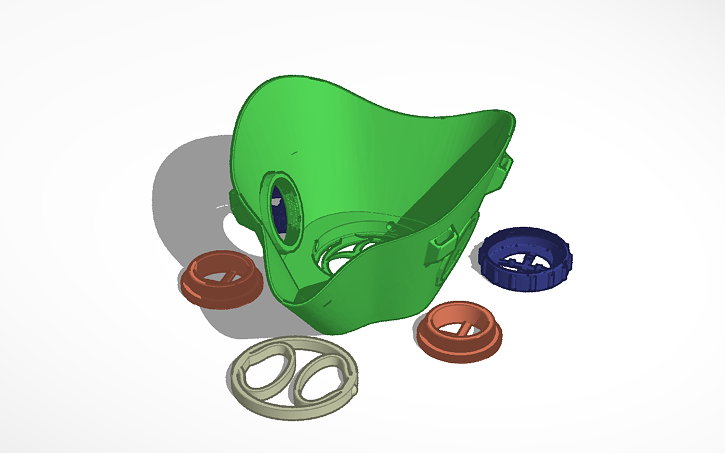 3D design Covid 19 Mask "My version" V2 update | Tinkercad