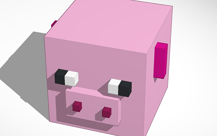 3D design Cute Minecraft Pig! | Tinkercad