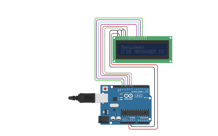 Circuit design Tela LCD 16x2 | Tinkercad