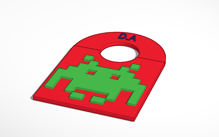 3D design Space Invaders KeyRing | Tinkercad