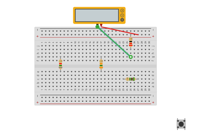 Circuit design Resistores e códigos de cores - Maria Luíza | Tinkercad