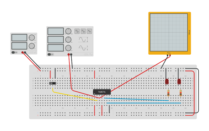 Circuit design DFF | Tinkercad