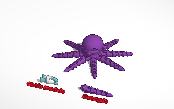 3D design Octopus with print in place chain - Tinkercad