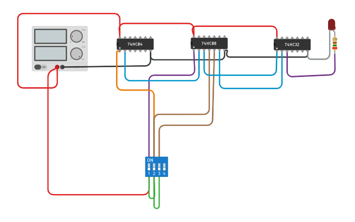 Circuit design 2x1 mux - Tinkercad