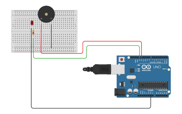 Circuit design Morse Code - Tinkercad
