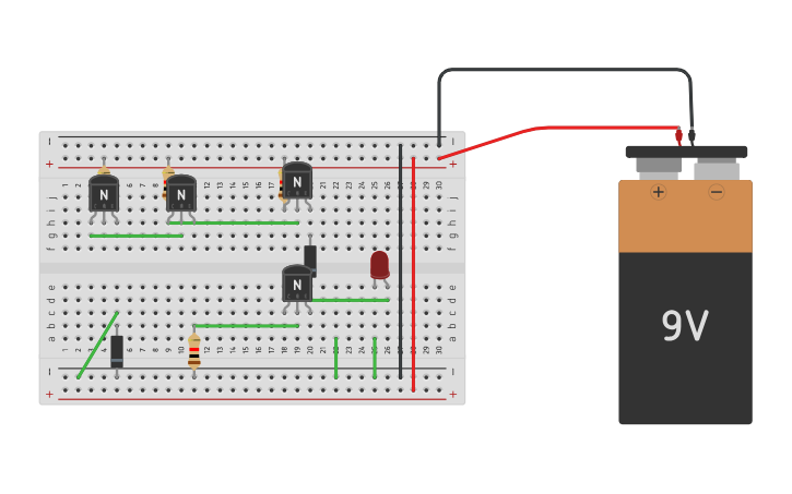 Circuit design TTL NOT GATE - Tinkercad