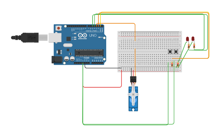 Circuit design micro servo - Tinkercad