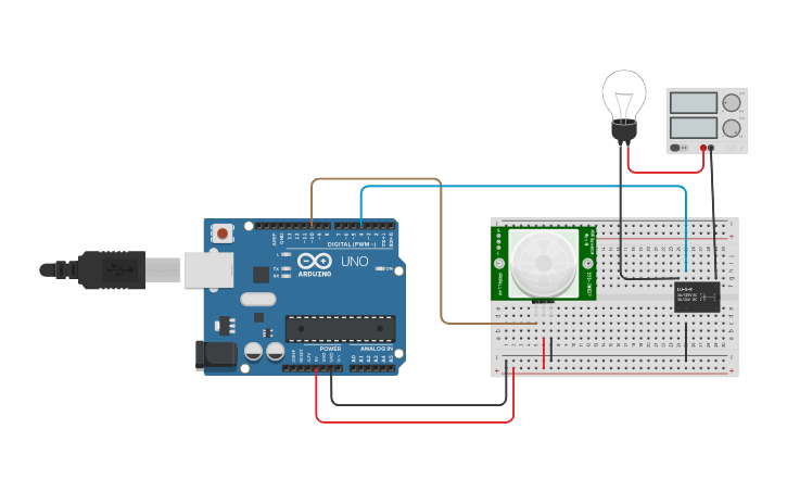 Circuit design RELAY AND LDR CONTROLLED LIGHT BULB - Tinkercad