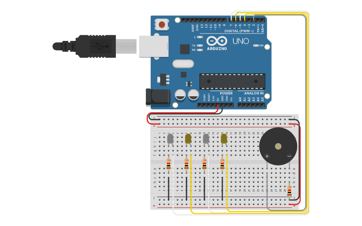 Circuit design Buzzer and LED - Proposal - Tinkercad